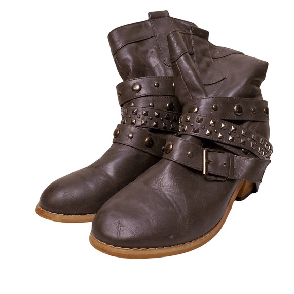Maurices | Shoes | Maurices Brooke Stud Strap Visual Kei Biker Boots ...